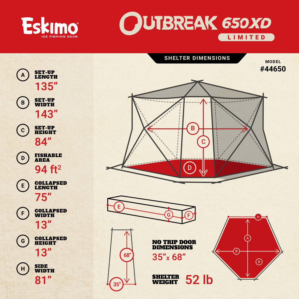 Eskimo Outbreak 650XD Limited Ice House 44650 from Eskimo - Acme Tools