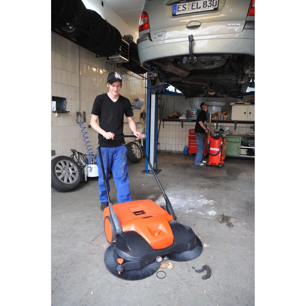 Haaga 38 inch Triple Brush Battery Powered Push Sweeper HAAGA 697 ...