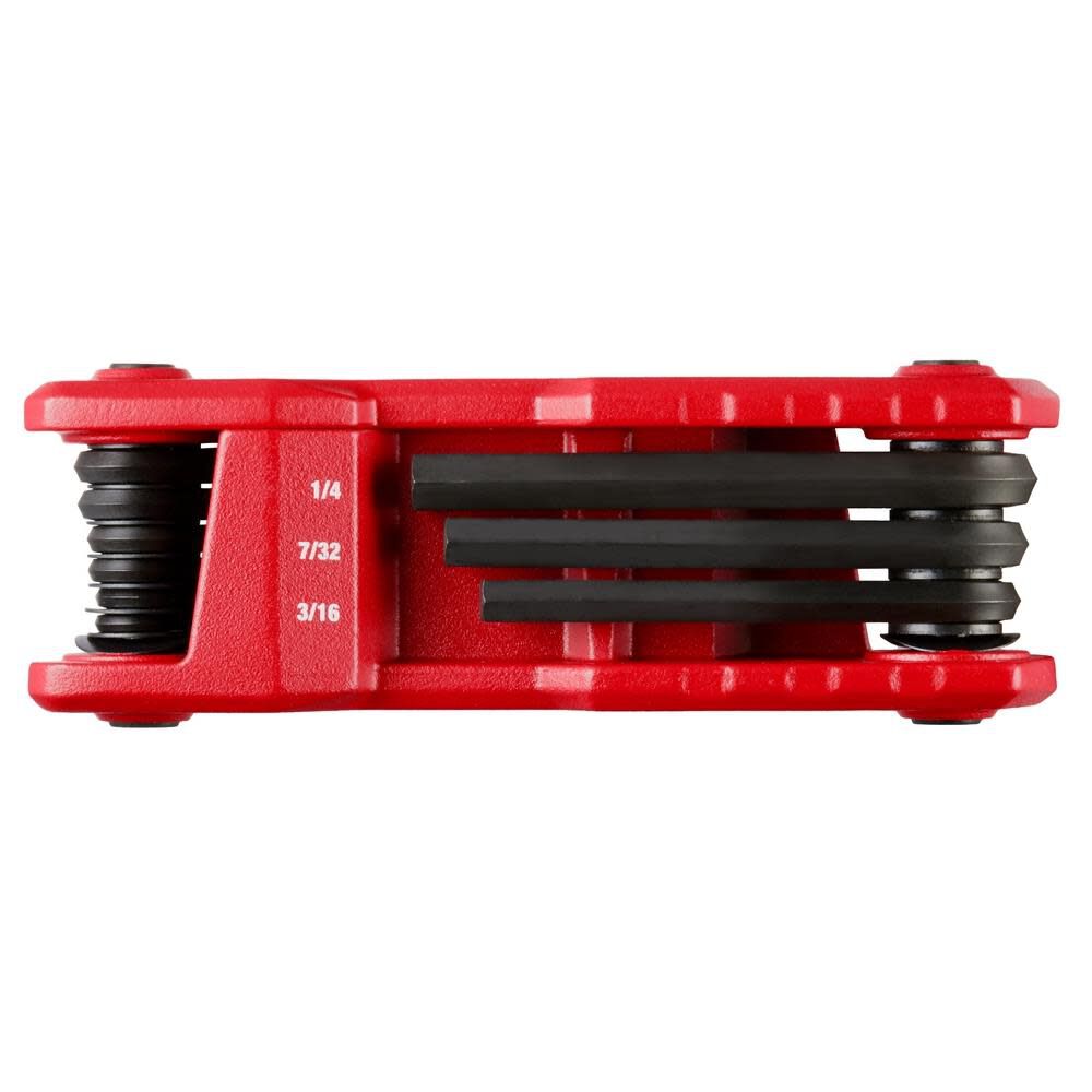 Milwaukee 9 Key Folding Hex Key Set SAE 48-22-2181 - Acme Tools