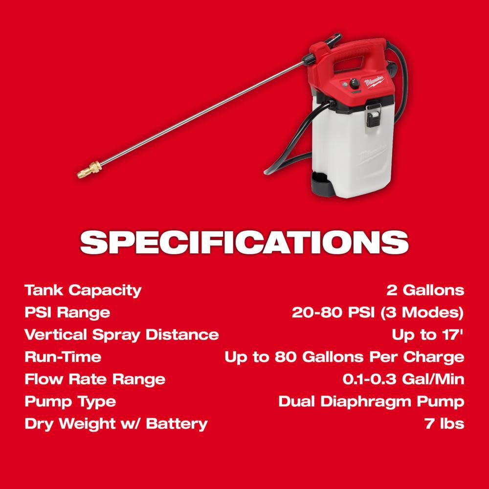 Milwaukee M12 2 Gallon Handheld Sprayer Kit 2528-21G2 - Acme Tools