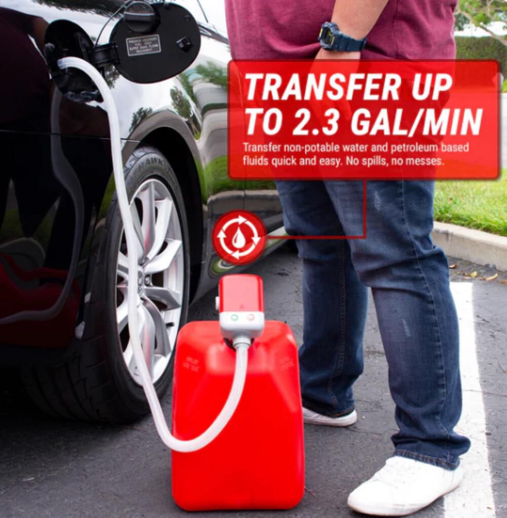 Tera Pump XL Battery Powered Fuel Transfer Pump with Extended Hoses ...