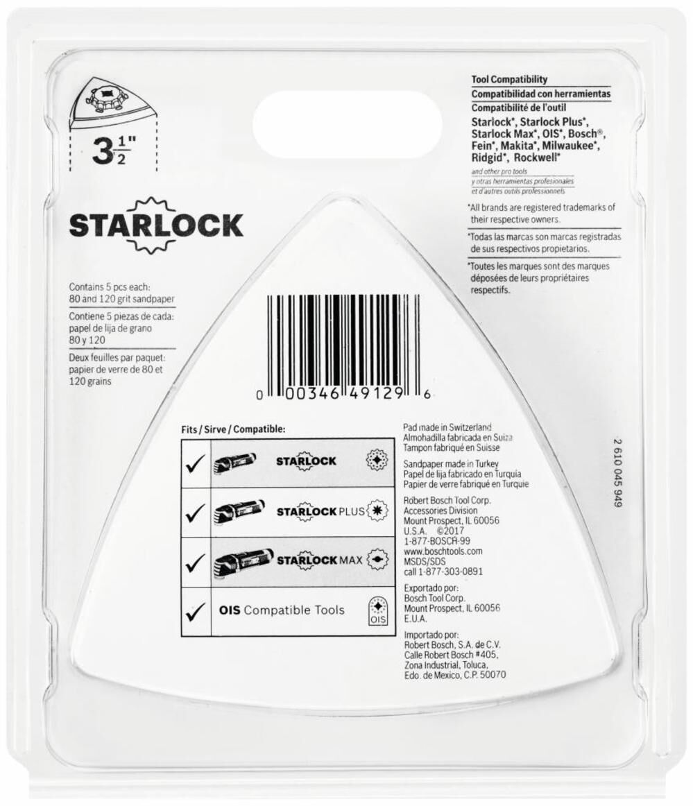 Bosch 11 pc. Starlock Oscillating Multi-Tool Delta Sanding Pad Kit ...