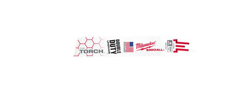 Milwaukee 6In 24TPI The Torch Sawzall Blades (5pk) 48-00-5786 - Acme Tools
