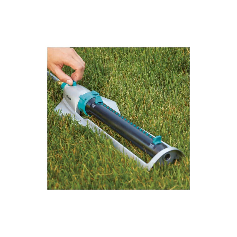 Gilmour Rectangular Heavy Duty Metal Sprinkler with On/Off Flow Control ...