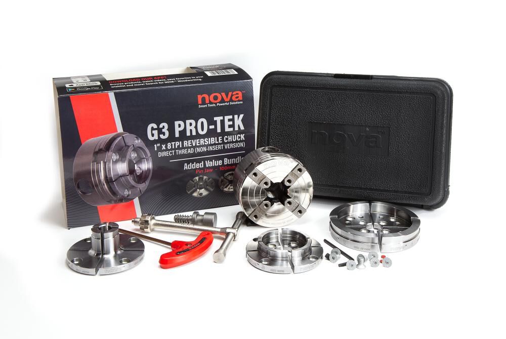 Nova PRO-TEK G3 Direct Thread 1 x 8TPI Reversible Chuck Bundle 48293 ...