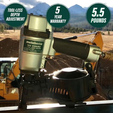 Metabo HPT 1-3/4 In. Wire Coil Roofing Nailer NV45AB2M from METABO HPT ...