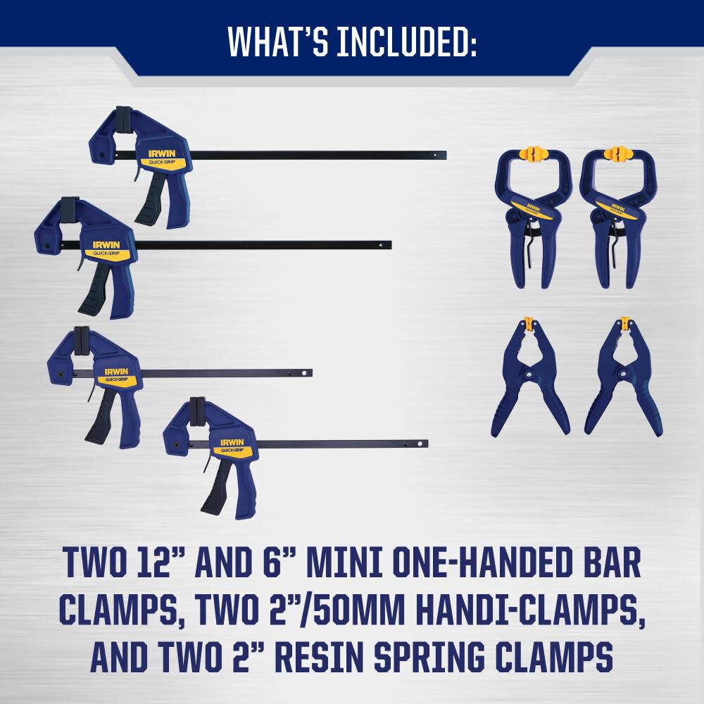 Irwin Quick-Grip Clamp Set 8pc IRHT83220 - Acme Tools