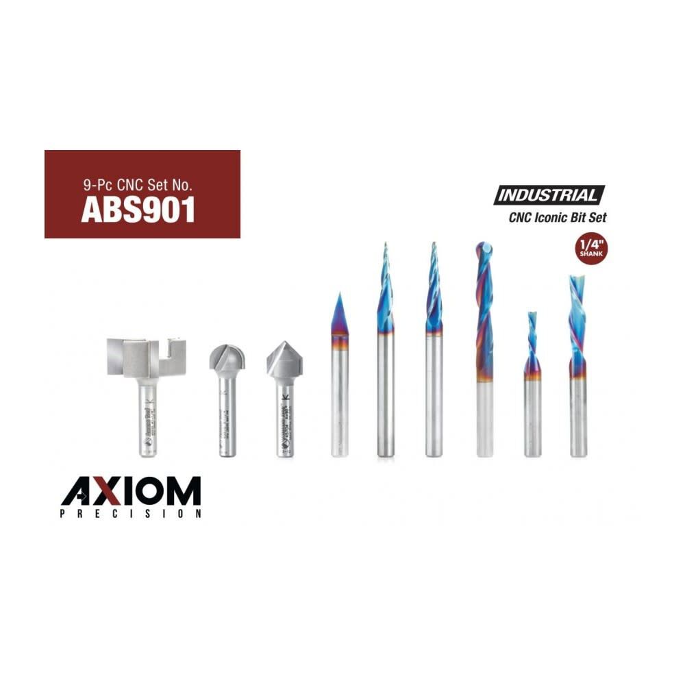Axiom CNC Bit Set For Iconic Series 9pc ABS901 - Acme Tools
