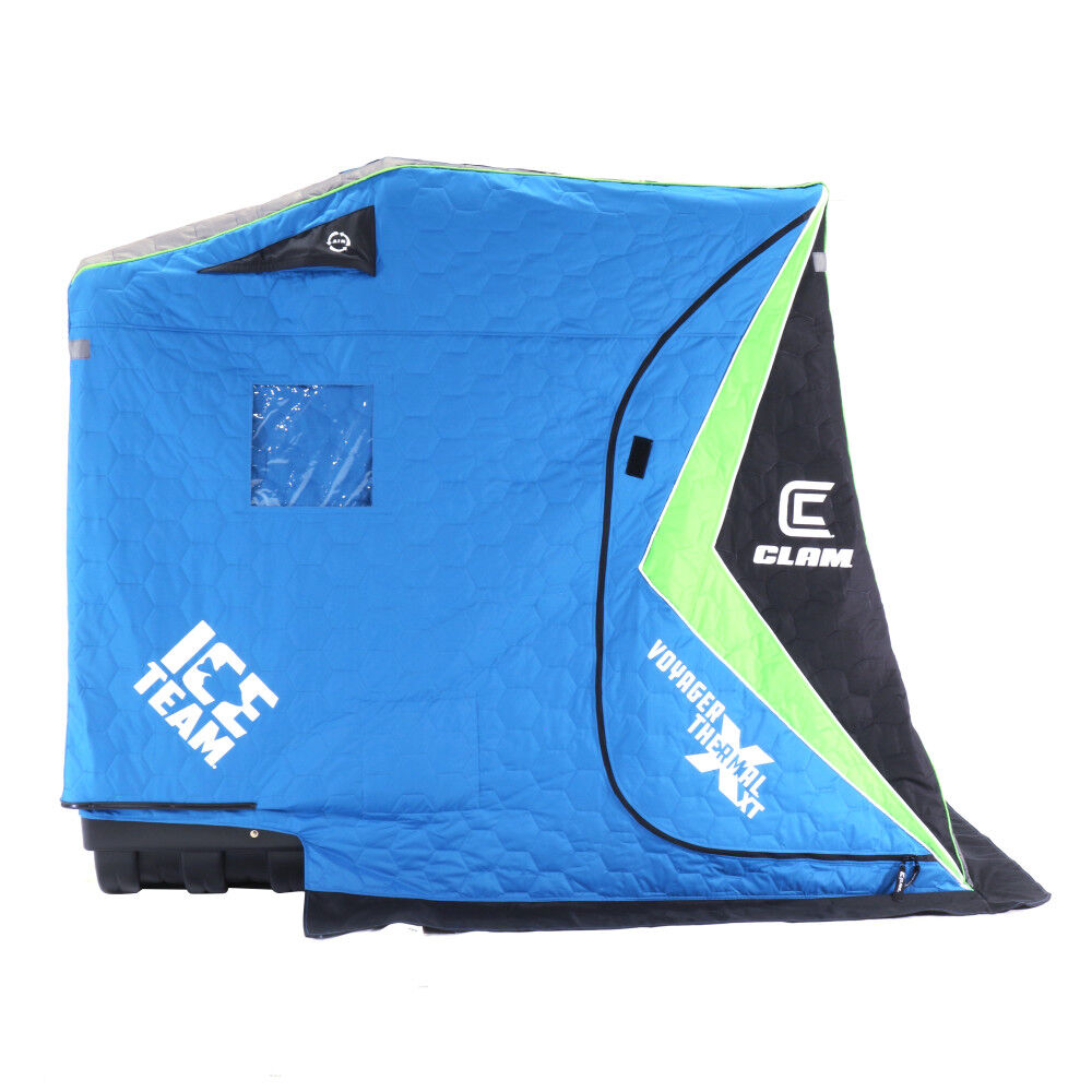 Clam Outdoors Voyager XT Thermal Ice Team Edition Ice Shelter 116675 ...