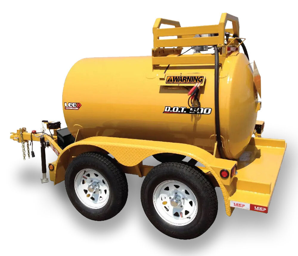 Leeagra 500 Gallon D.O.T. Diesel Fuel Tank with Trailer - Yellow DOT500 ...