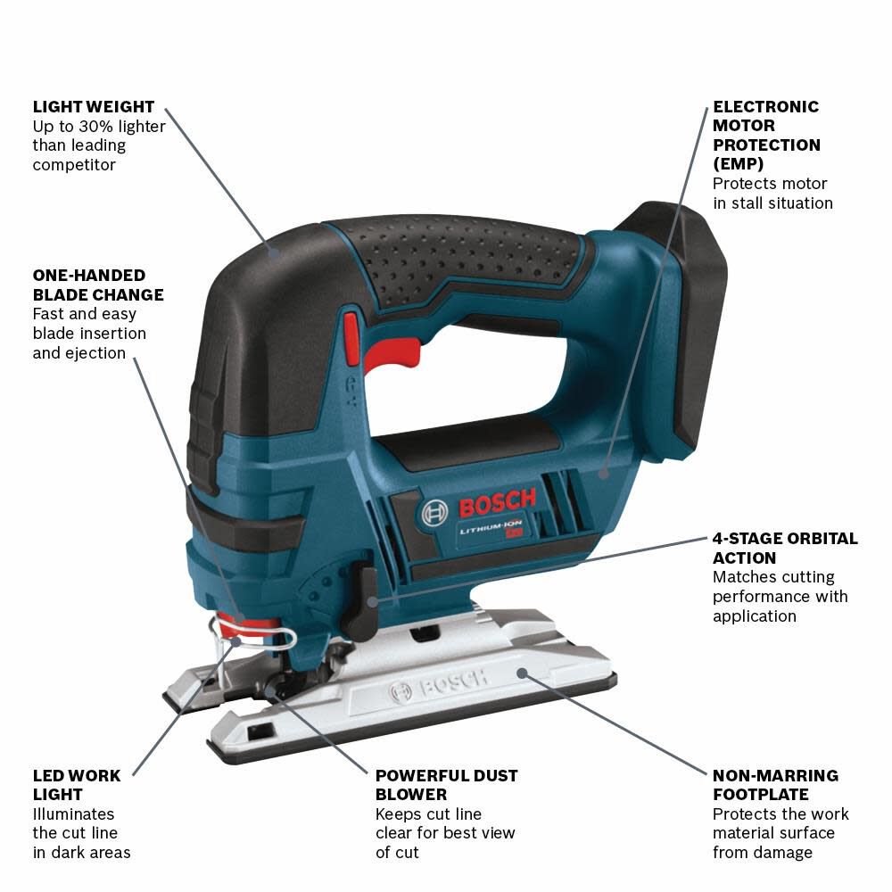 Bosch 18V Top-Handle Jig Saw (Bare Tool) JSH180B from Bosch - Acme Tools
