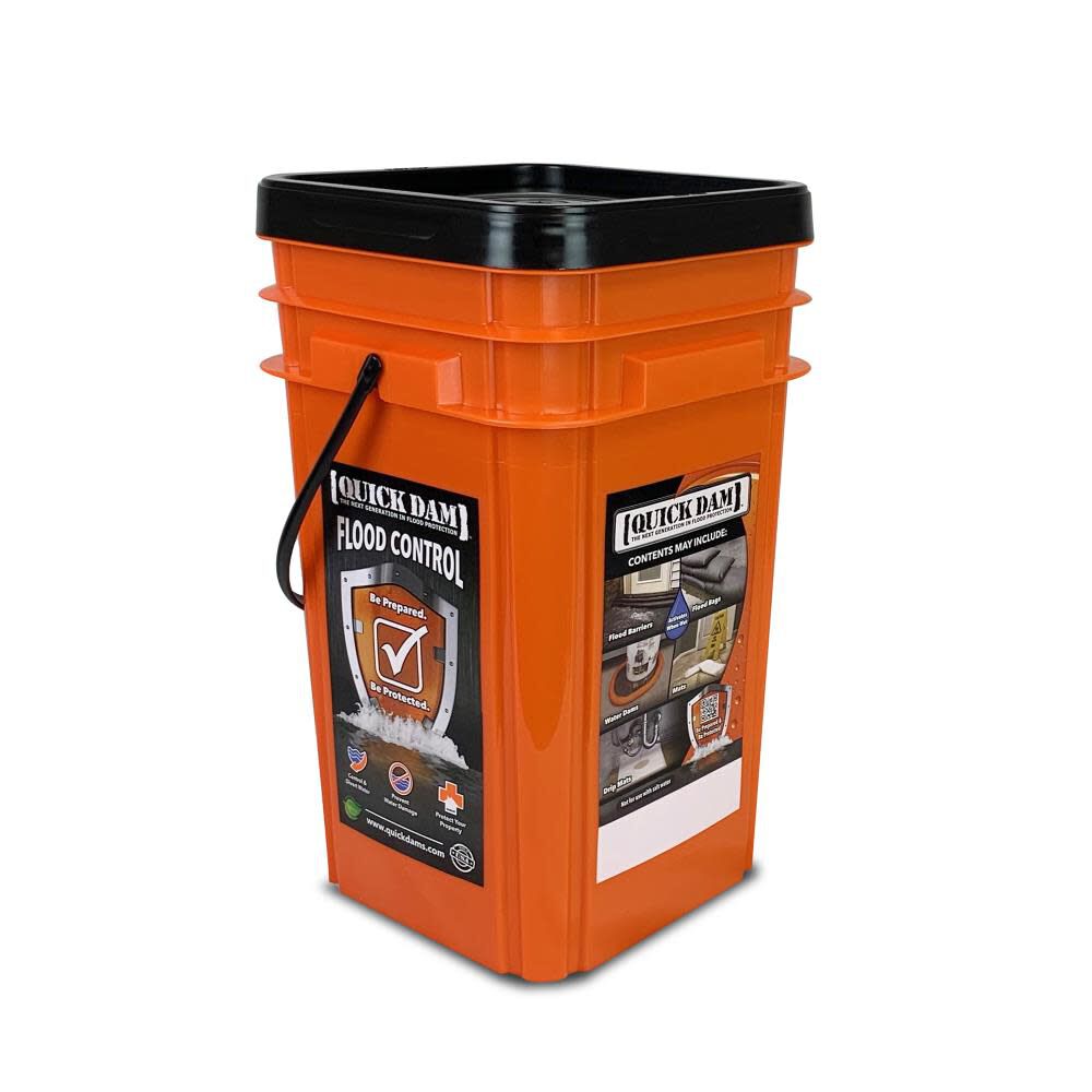 Quick Dam Grab and Go Flood Kit Includes 20 2 ft Flood Bags in Bucket ...