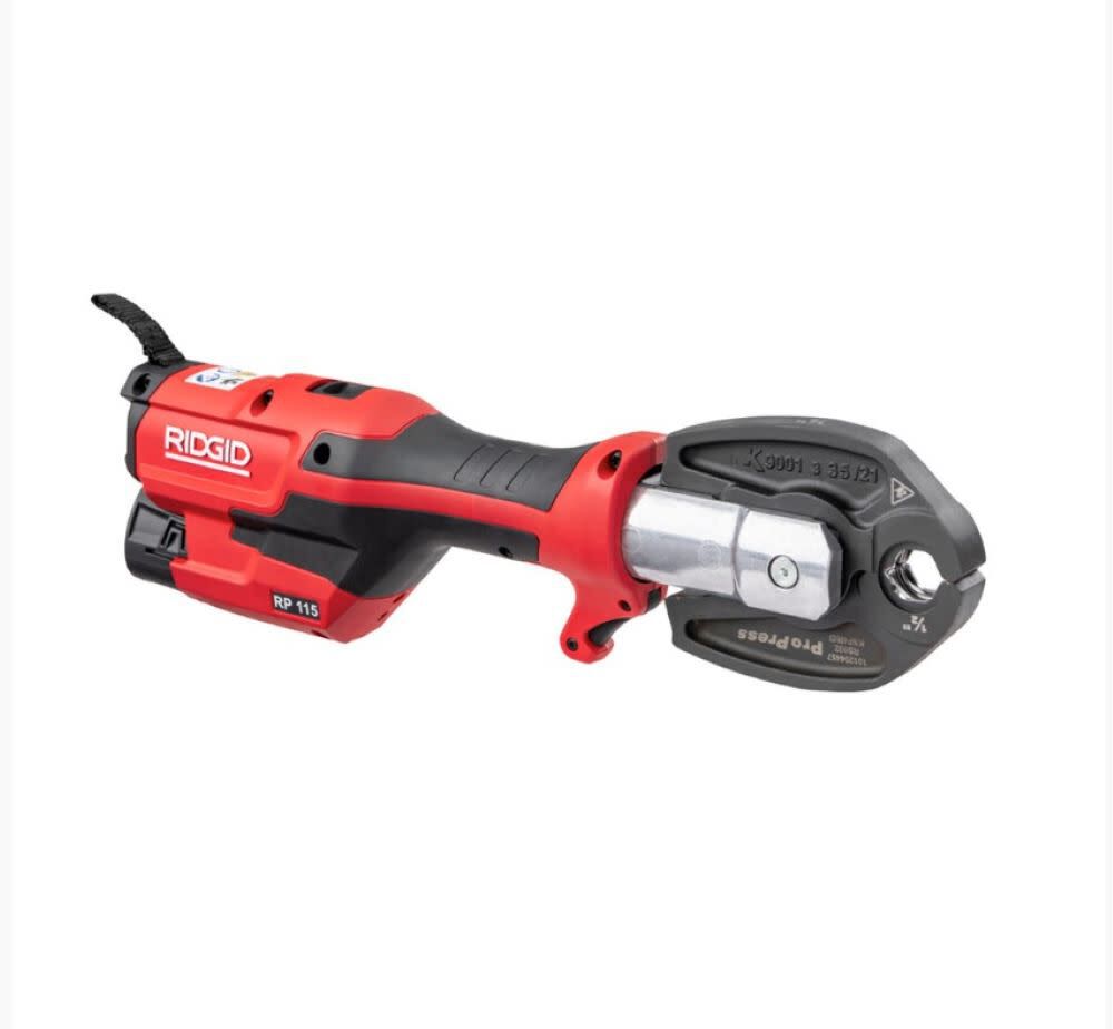 Ridgid RP 115 Mini Press Tool Battery Kit with Propress Jaws 1/2in-3 ...