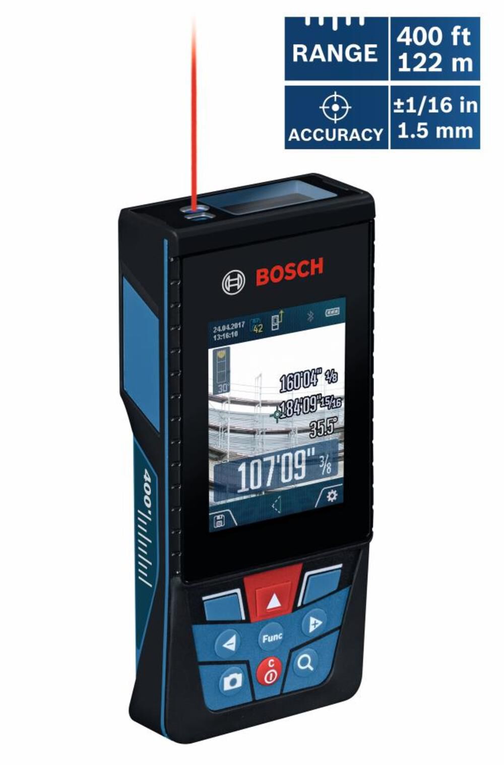 Bosch BLAZE Outdoor Connected Li-Ion 400' Laser Distance Measurer with ...