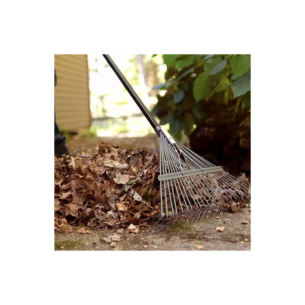 Fiskars Metal 24 Tine Leaf Rake with Steel Handle 395100-1001 - Acme Tools