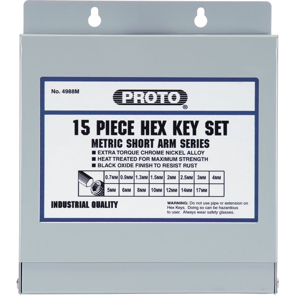 Proto 15 Piece Hex Key Set Metric J4988M - Acme Tools