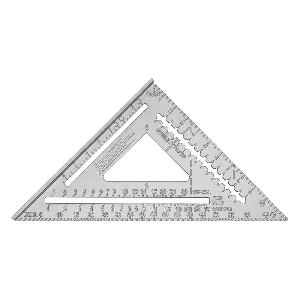 Johnson Level 12 Inch Johnny Square Aluminum Rafter Square RAS-120 ...
