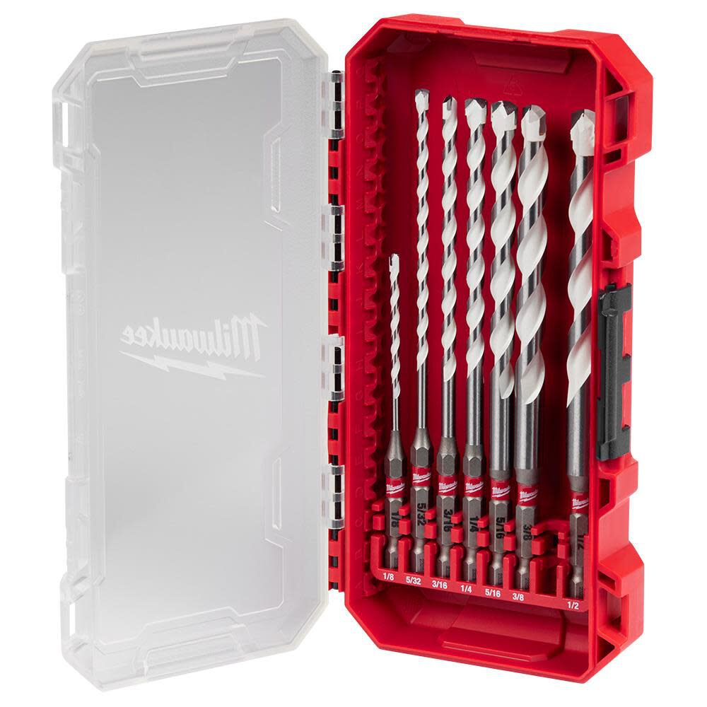 Milwaukee 7pc. SHOCKWAVE Impact Duty Carbide Multi-Material Drill Bit Kit 48-20-8899 - Acme Tools