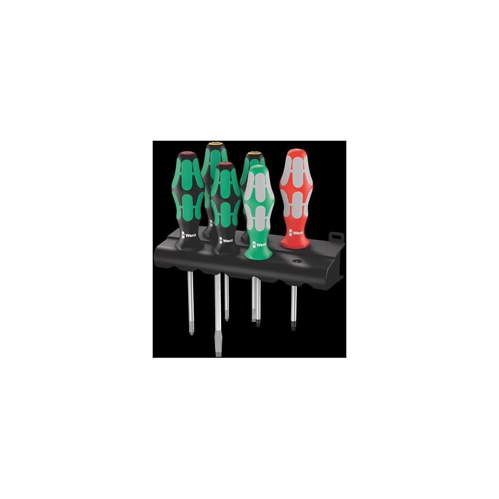 Wera Tools 334/368/6 Kraftform Plus 300 Screwdriver Set & Rack 6pc ...