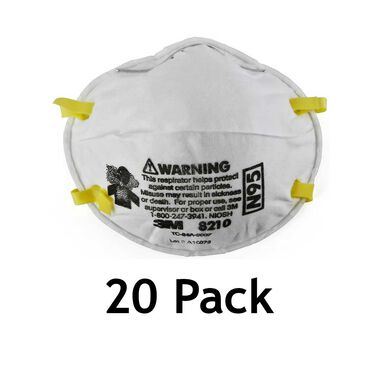 3M 8210 N95 Safety Mask Disposable 20 Pack 46457K - Acme Tools