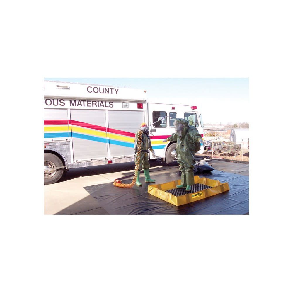 Justrite 119 Gallon Folding Spill Containment Berm 4 ft x 6 ft Yellow ...