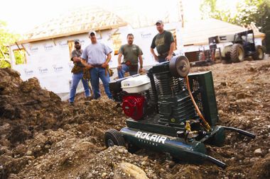 Rolair 9HP Honda 20.1 CFM@90PSI 9 Gallon Twin Tank Compressor with ...