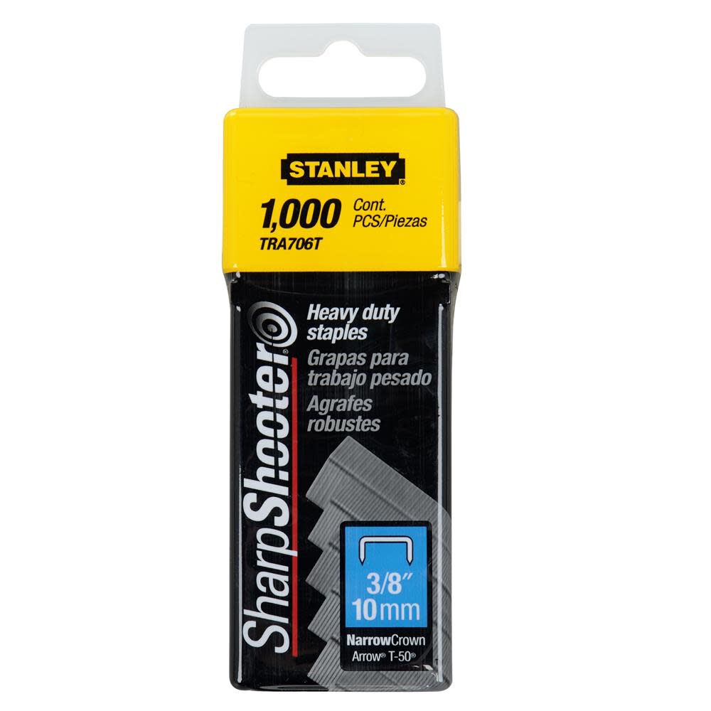 Stanley Heavy Duty Narrow Crown Staples 3/8 In. to 1000 Pack TRA706T ...