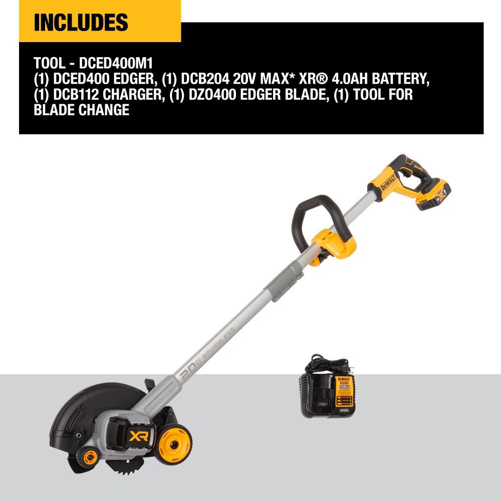 DEWALT 20V MAX Brushless Cordless Edger 4Ah Kit DCED400M1 - Acme Tools