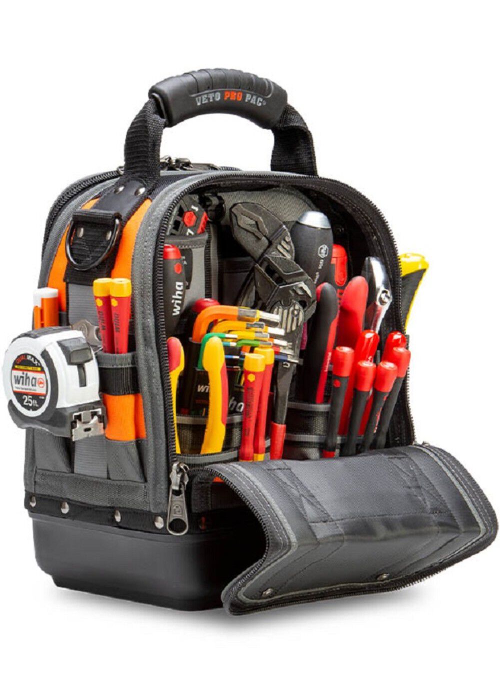 Veto Pro Pac Tech Tool Bag Compact/Tall Hi Viz Orange TECH MCT HI-VIZ ...