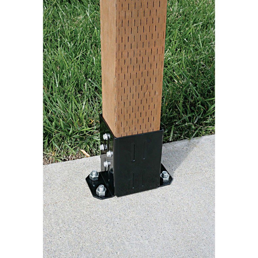 Simpson Strong-Tie 12 Gauge 4 x 4 Powder Coated Black E-Z Post Base ...