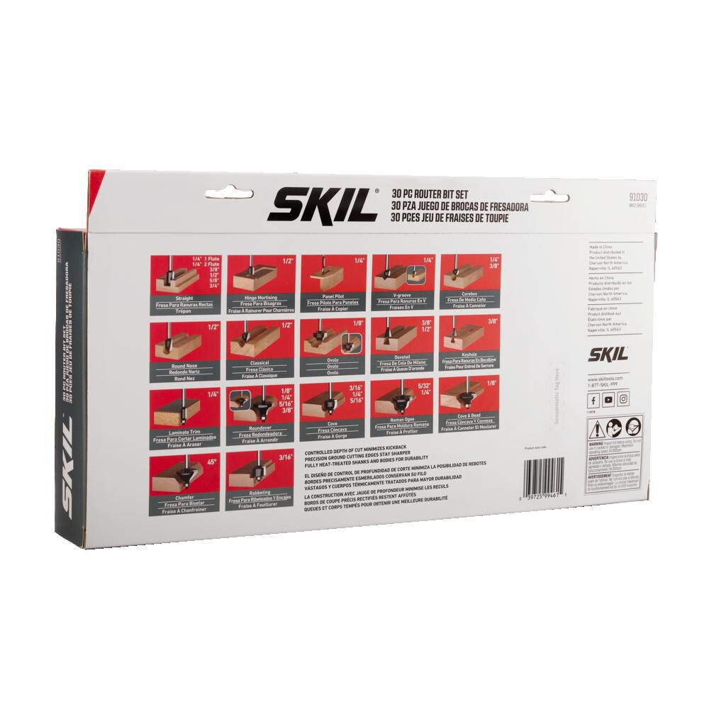 SKIL Router Bit Set with Window 30pc 91030 - Acme Tools