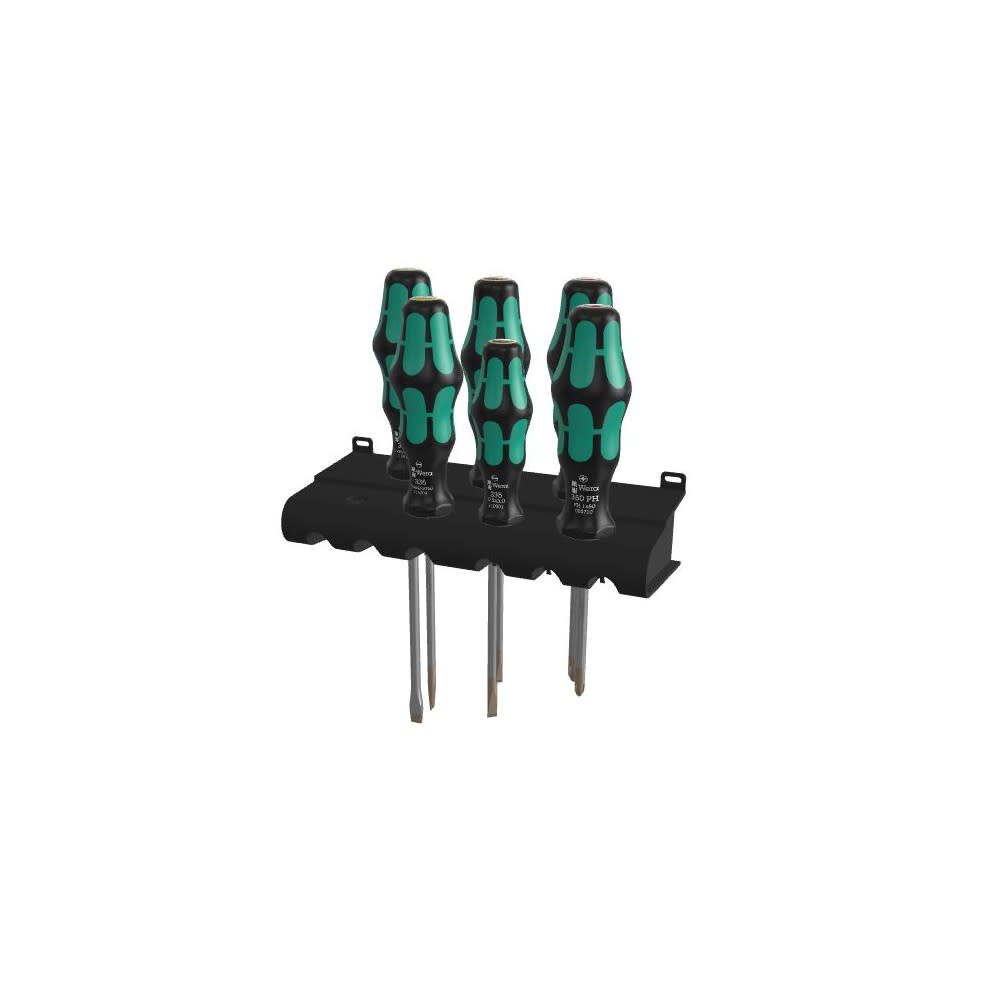 Wera Tools 6pc Kraftform Plus Lasertip 334/6 Rack Screwdriver Set ...