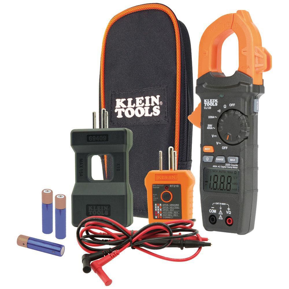 Klein Tools Clamp Meter Electrical Test Kit CL120KIT - Acme Tools