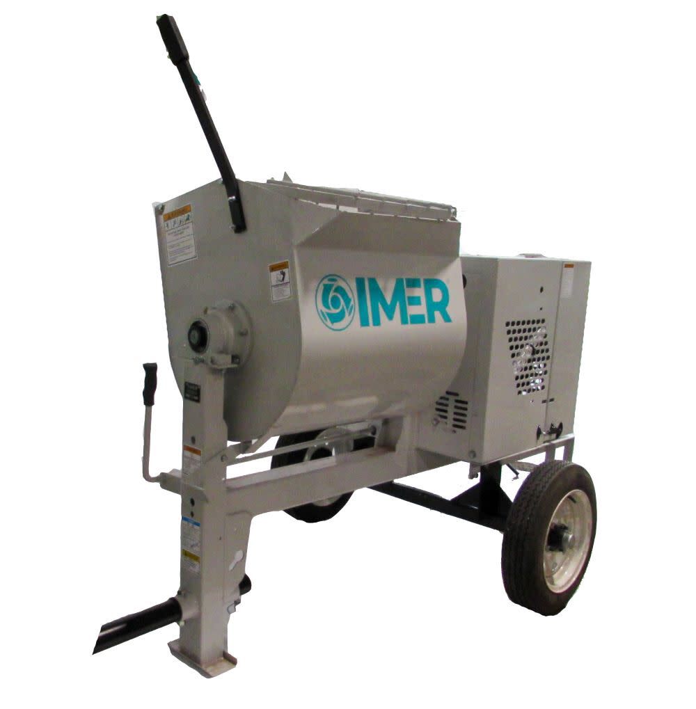 IMER 6 Cu-ft Steel Drum Mortar Electric Mixer with Electric Motor ...