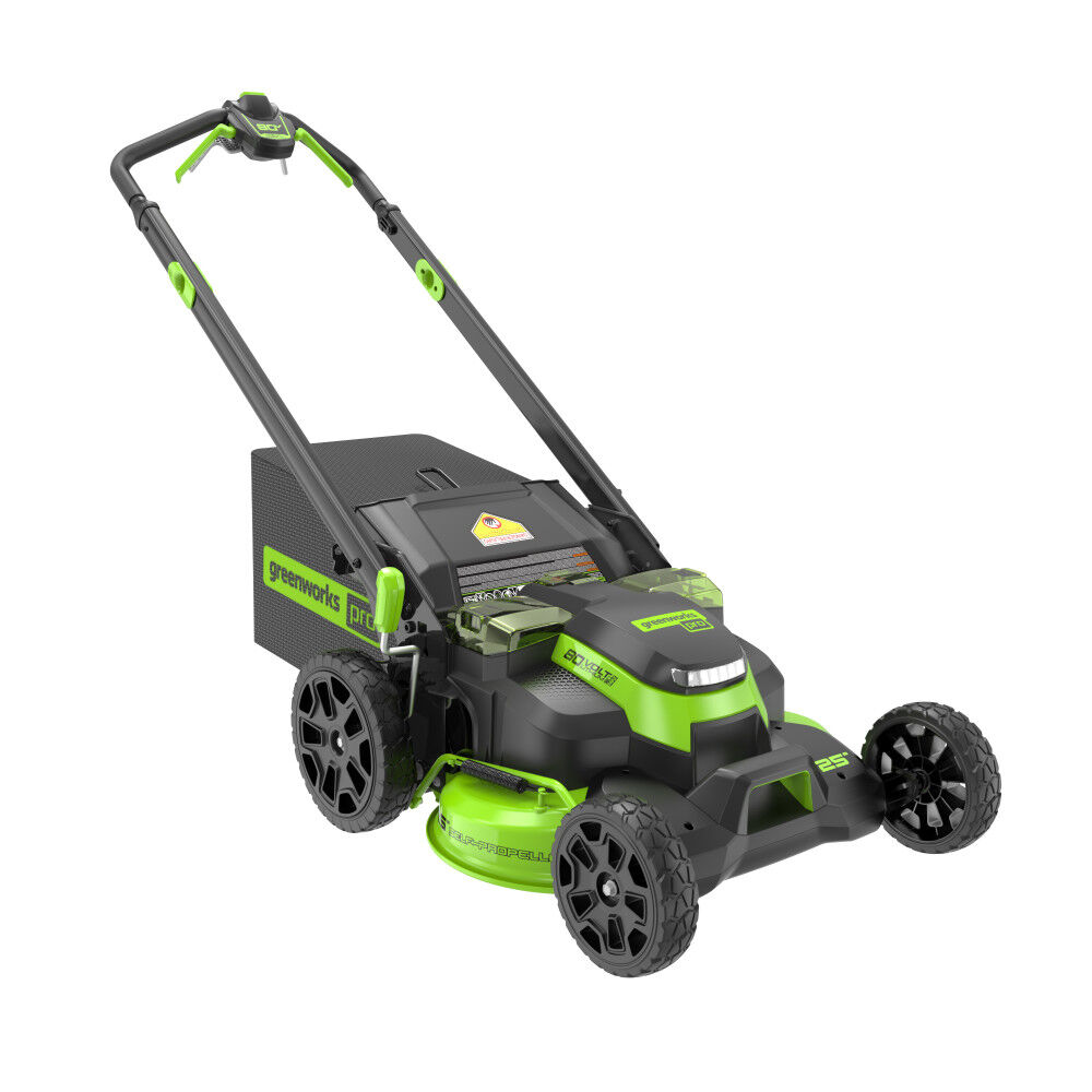Greenworks 80V 25in Cordless Dual Blade Self Propelled Lawn Mower Kit ...