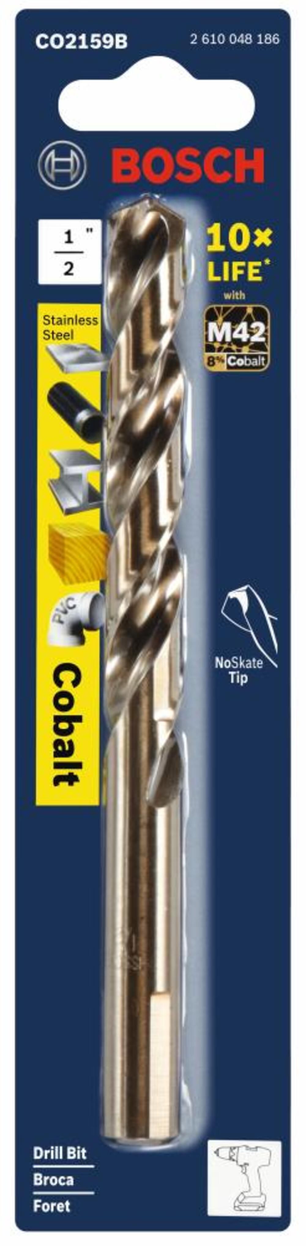 Bosch 1/2 In. X 6 In. Cobalt M42 Drill Bit CO2159B - Acme Tools