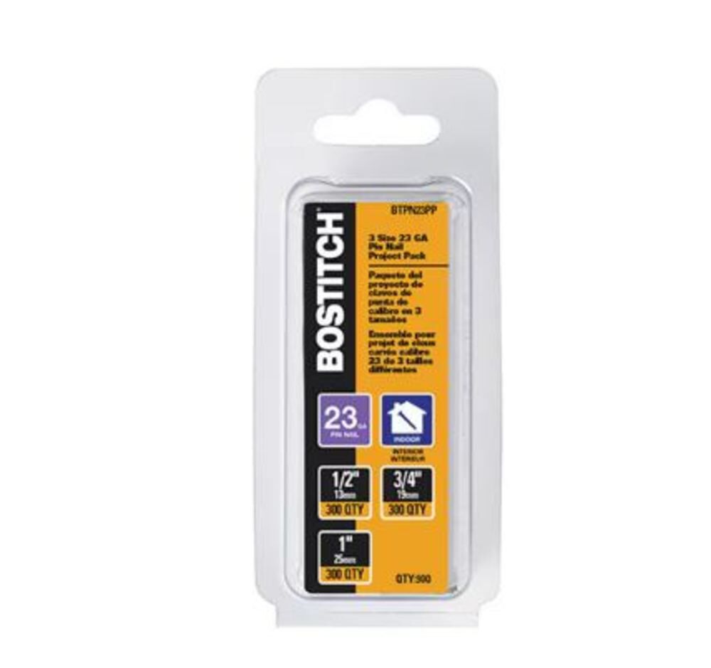 Bostitch 23 Gauge Pin Nail Project Pack 900ct BTPN23PP from Bostitch ...