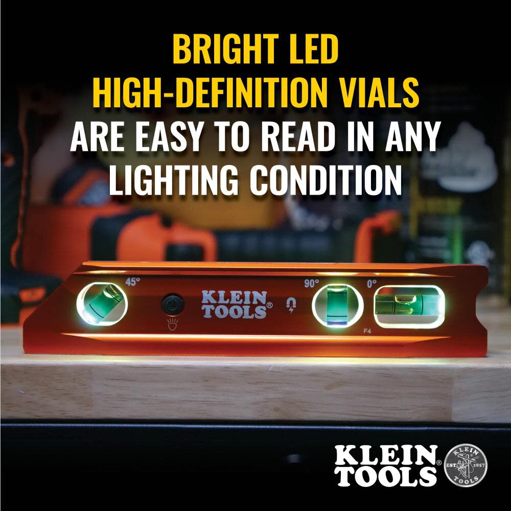 Klein Tools Lighted Torpedo Billet Level REM 935RBLT - Acme Tools