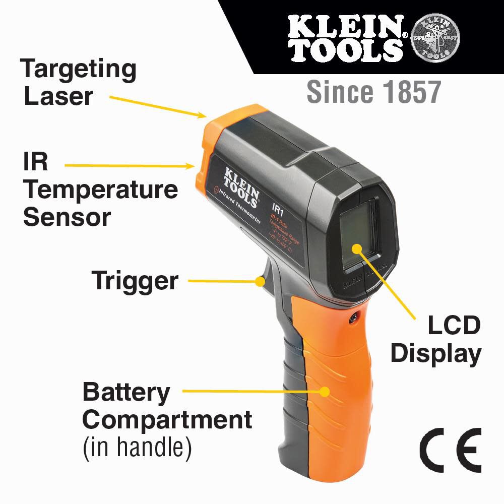 Klein Tools Infrared Thermometer with Laser IR1 - Acme Tools