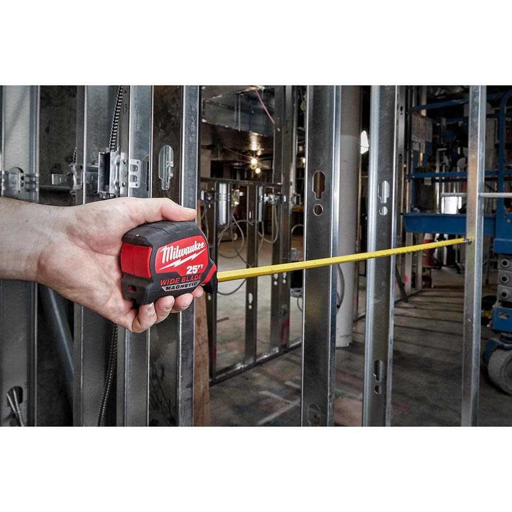 Milwaukee 25Ft Wide Blade Magnetic Tape Measure 48-22-0225M - Acme Tools