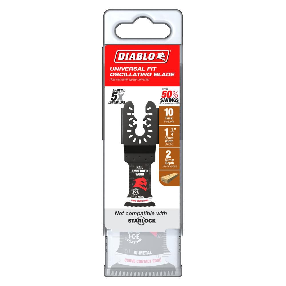 Diablo Tools 1-1/4in Universal Fit Bi-Metal Oscillating Blade for Clean ...