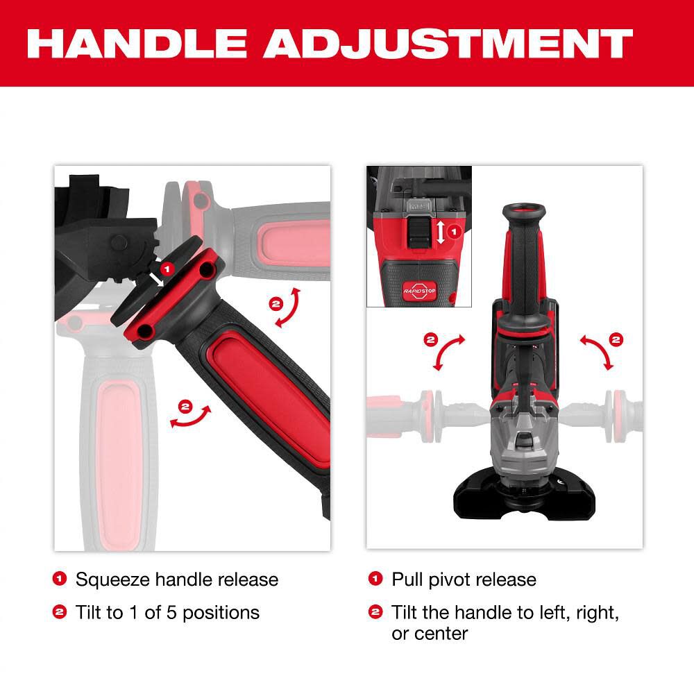 Milwaukee M18 FUEL 4-1/2 in / 5 in Dual-Trigger Braking Grinder (Bare ...