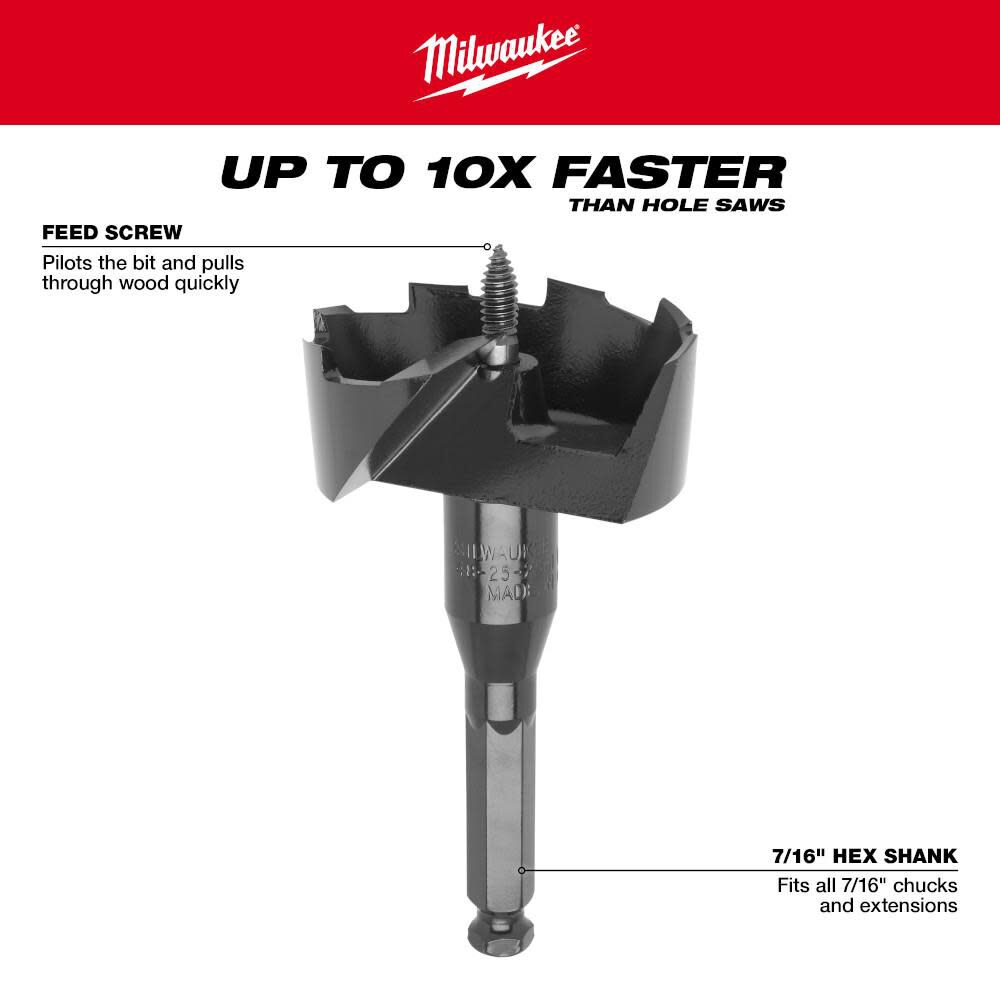Milwaukee Plumber's Selfeed Bit Kit 3PK 49-22-0030 - Acme Tools