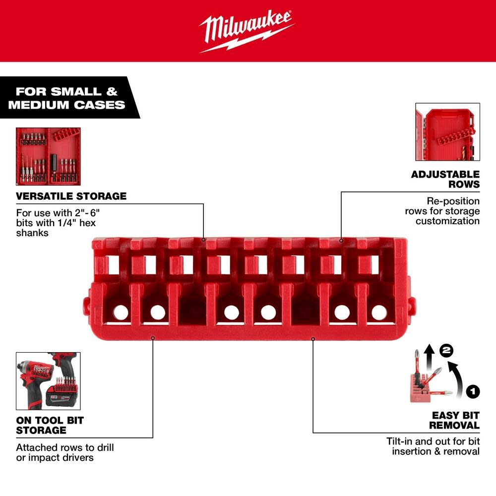 Milwaukee Small & Medium Case Rows for Impact Driver Accessories 5pk 48 ...