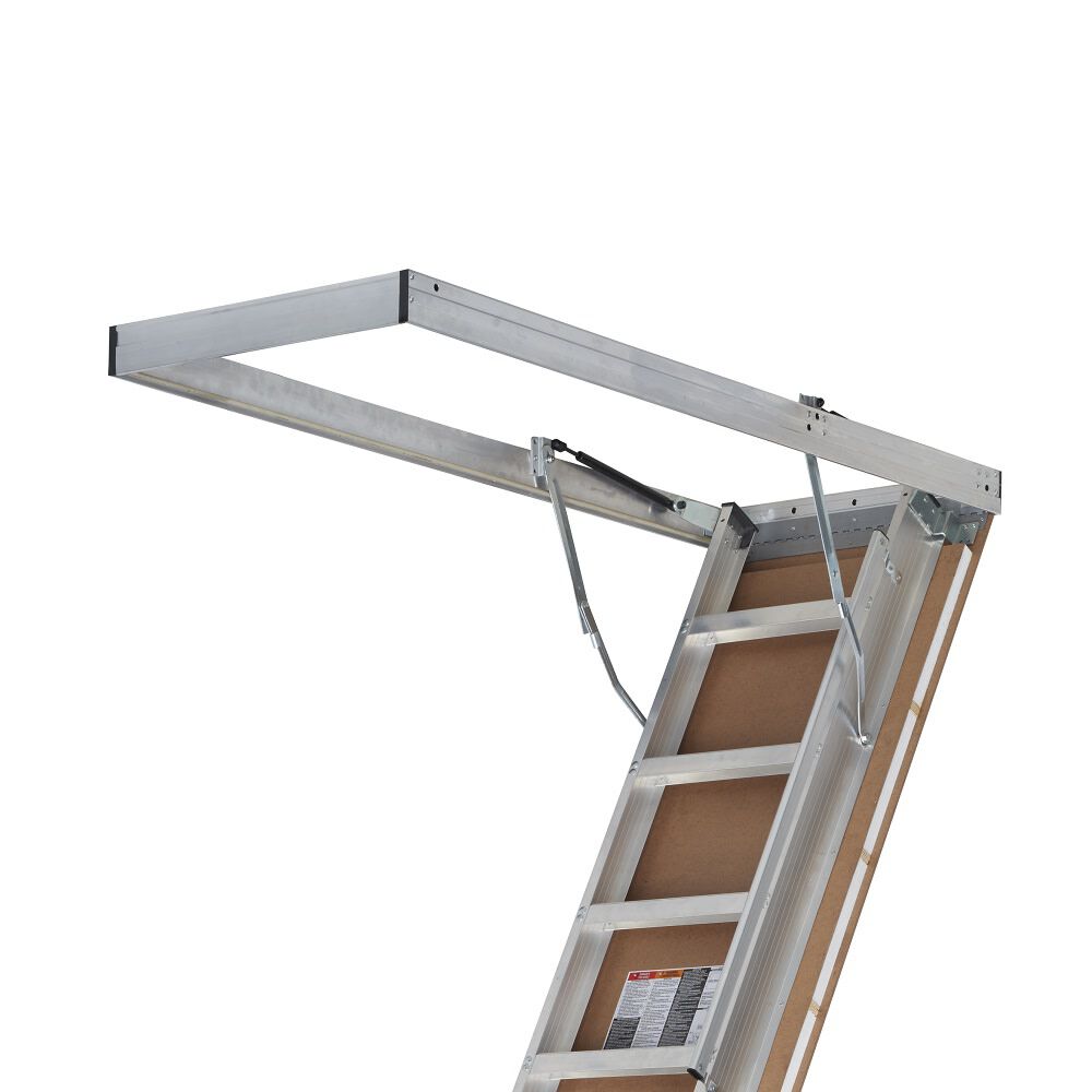 Louisville Ladder Attic Ladder Aluminum 350# 25.5 Inch x 63 Inch x 12ft ...