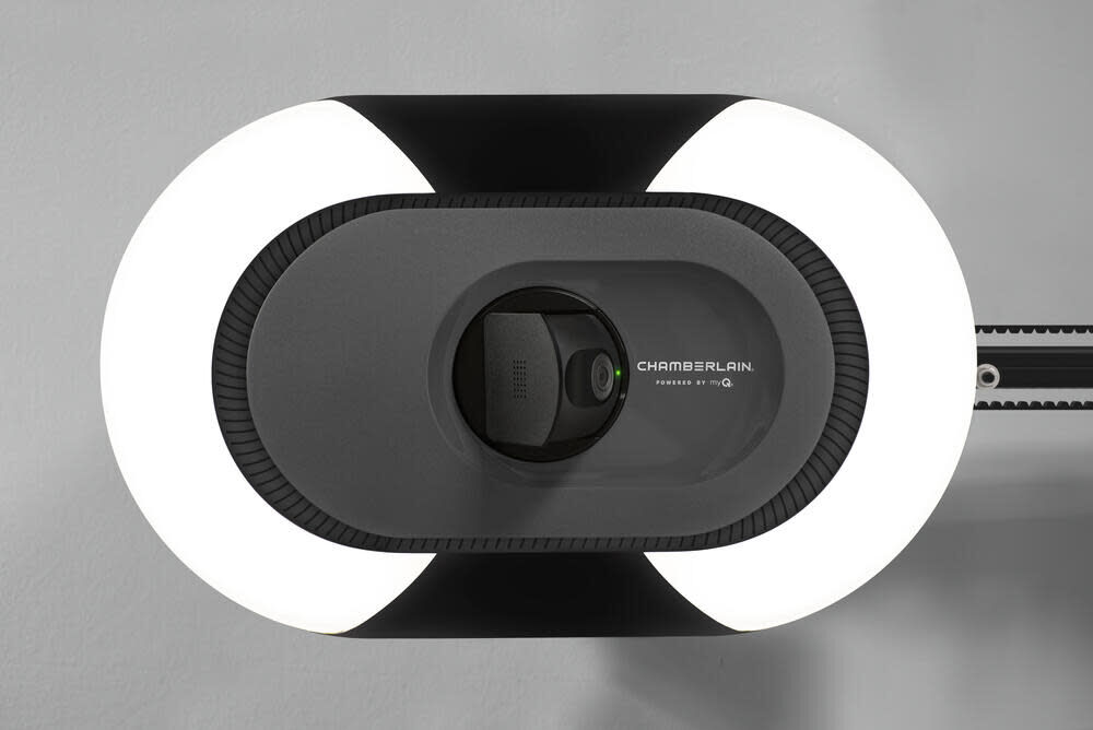 Chamberlain 1 1/4 HP Camera LED Wi Fi Belt Drive Opener with Battery ...