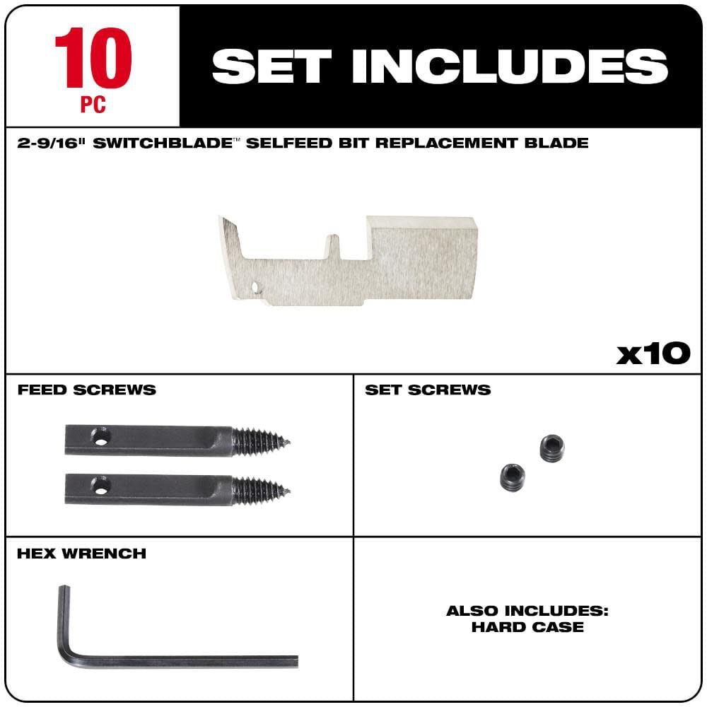 Milwaukee 2-9/16 in. SwitchBlade 10 Blade Replacement Kit 48-25-5350 ...