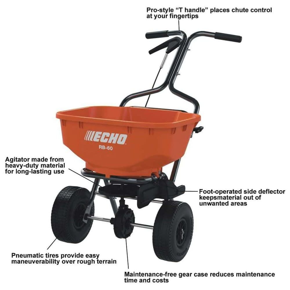 Echo 60 Lbs Heavy-Duty Turf Broadcast Spreader RB-60 - Acme Tools