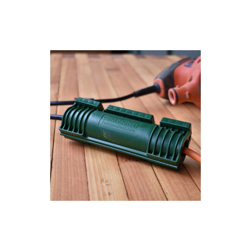 Twist and Seal Outdoor Extension Cord Protector Green Heavy Duty ...