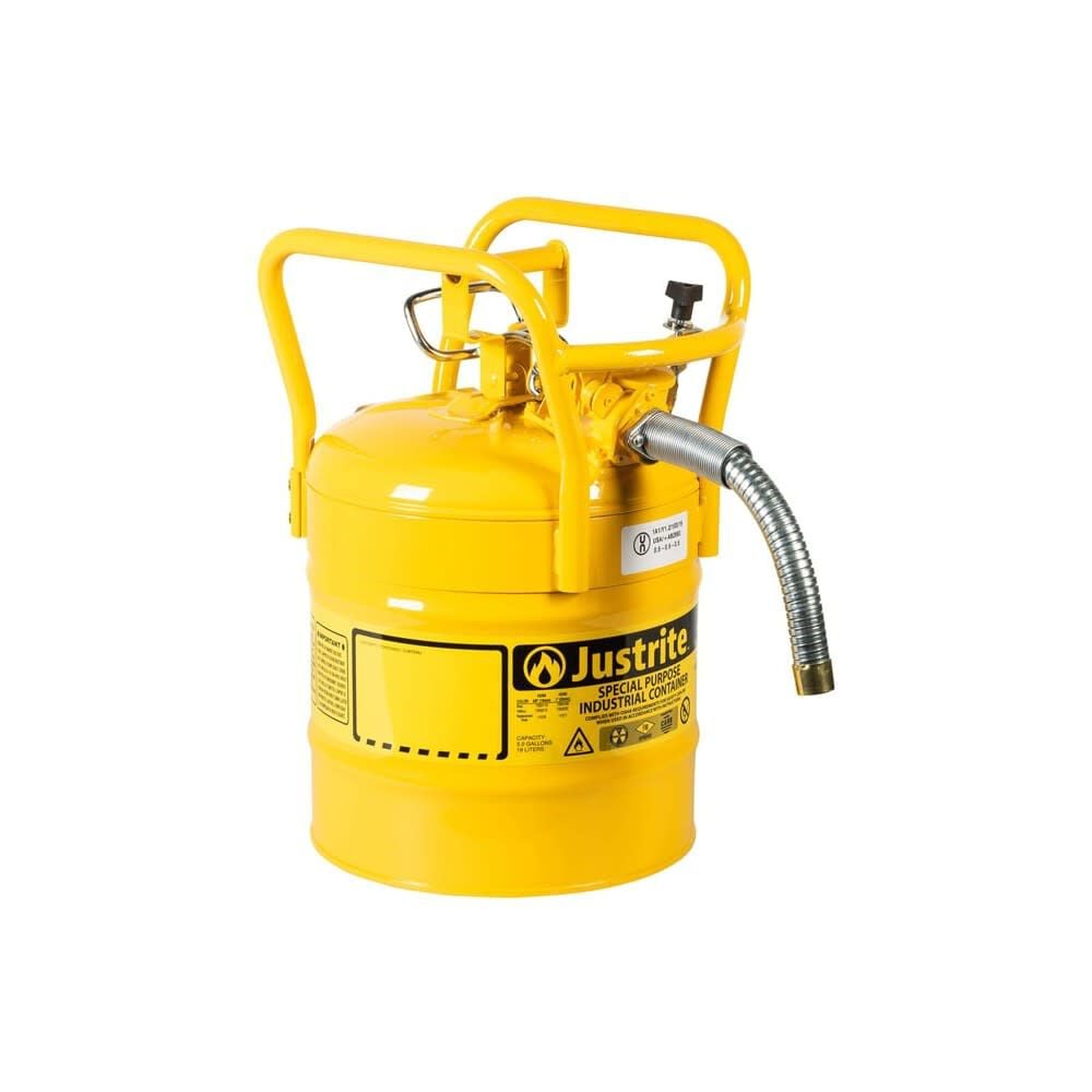 Justrite 5 Gal Steel Safety Yellow Diesel Fuel Can Type II 7350230 ...